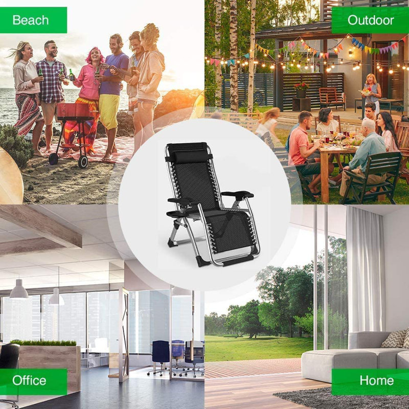 Latitude Run® Folding Zero Gravity Chair with Cushions | Wayfair