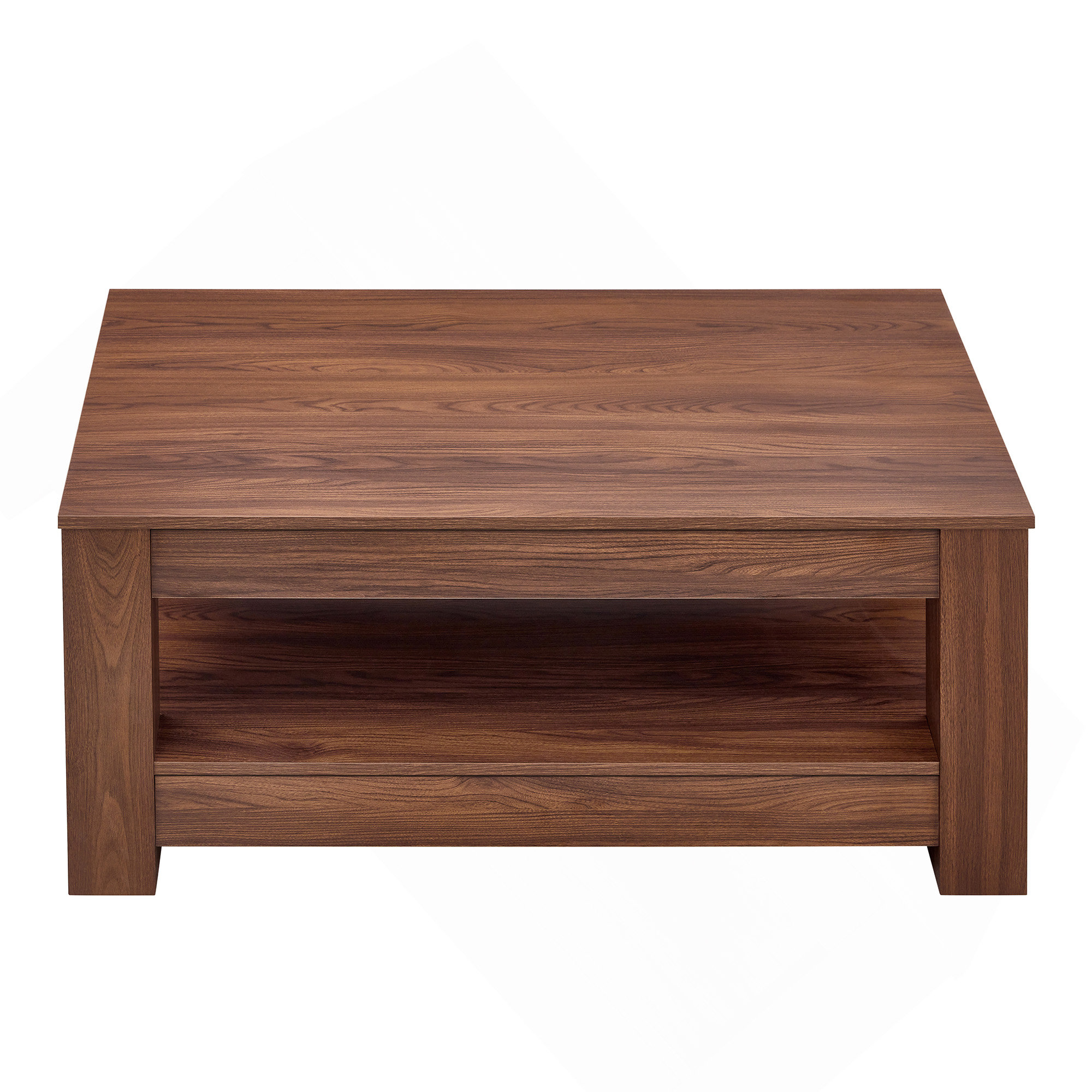 Latitude Run® A Modern And Practical Walnut Coffee Table. The Double ...
