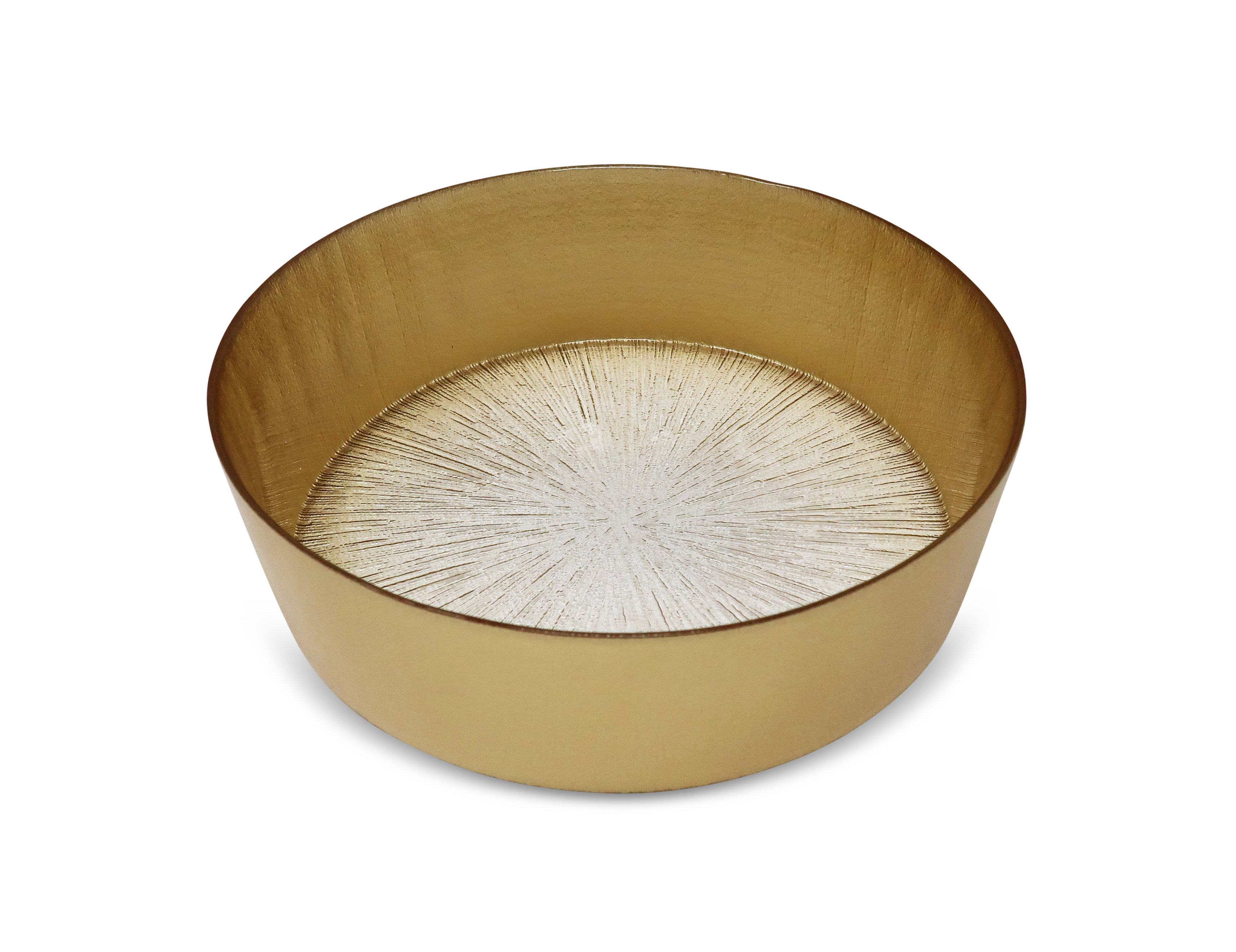 Mercer41 Mikylah Crystal Glass Salad Bowl with Gold Wall | Wayfair