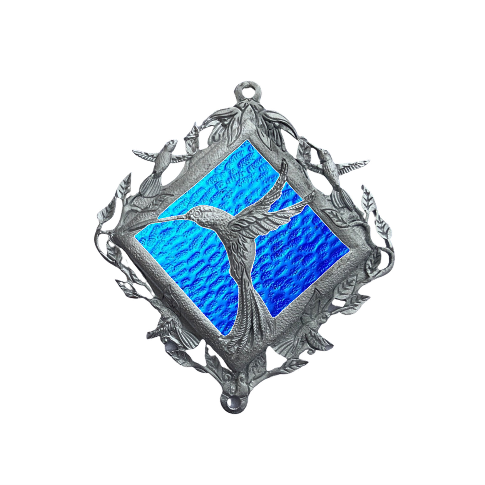 Sierra Lifestyles 36in Stained Glass Hummingbird - Teal Glass - Tube ...