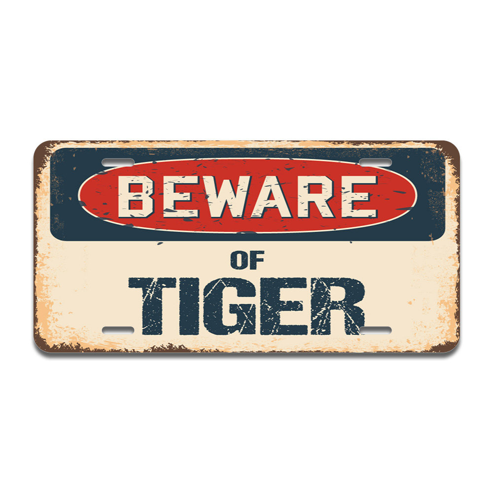 SignMission Beware of Tiger Aluminum Plate Frame | Wayfair