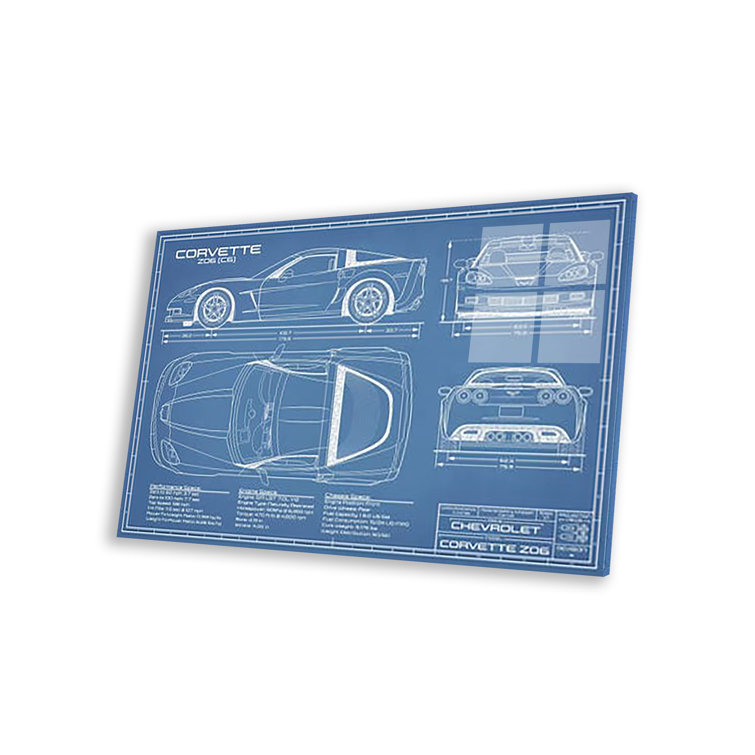 Williston Forge Corvette (C6) Z06 Blueprint On Plastic / Acrylic by ...