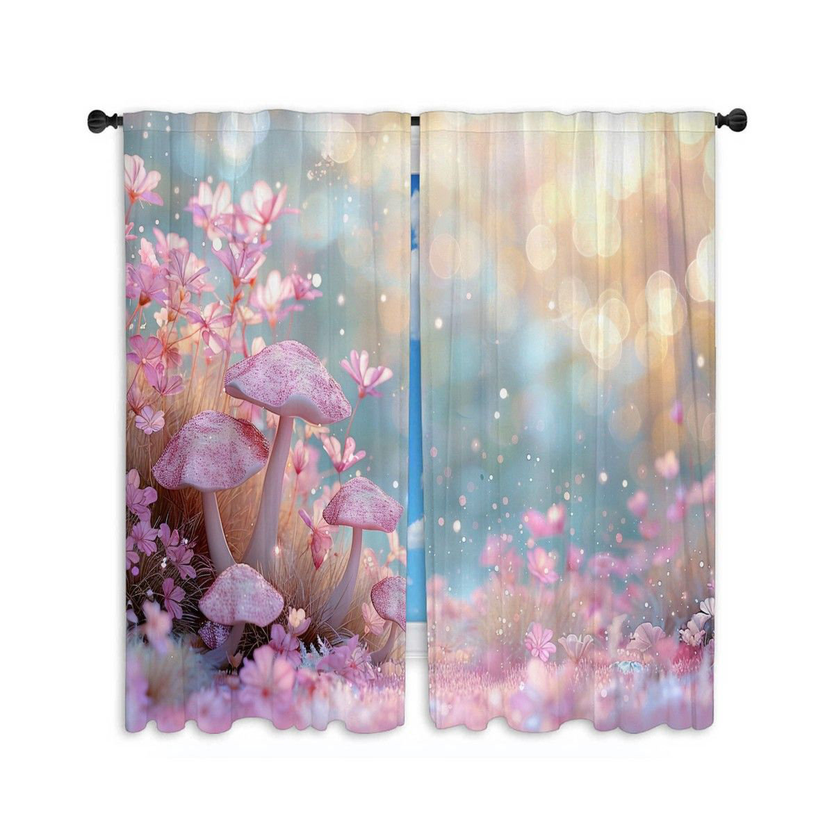 Rosalind Wheeler Mushrooms Sheer Window Curtains - 2 Panels_13171 ...