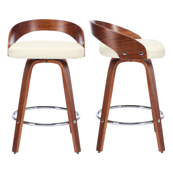 Corrigan Studio® Oyuki Bar Stools Set of 2,Swivel Bar Height Stools ...