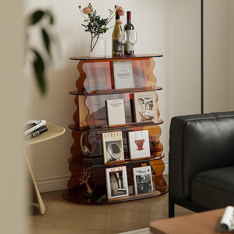 Liu's ink furniture Versatile Acrylic Bookshelf with Wave Design | Wayfair