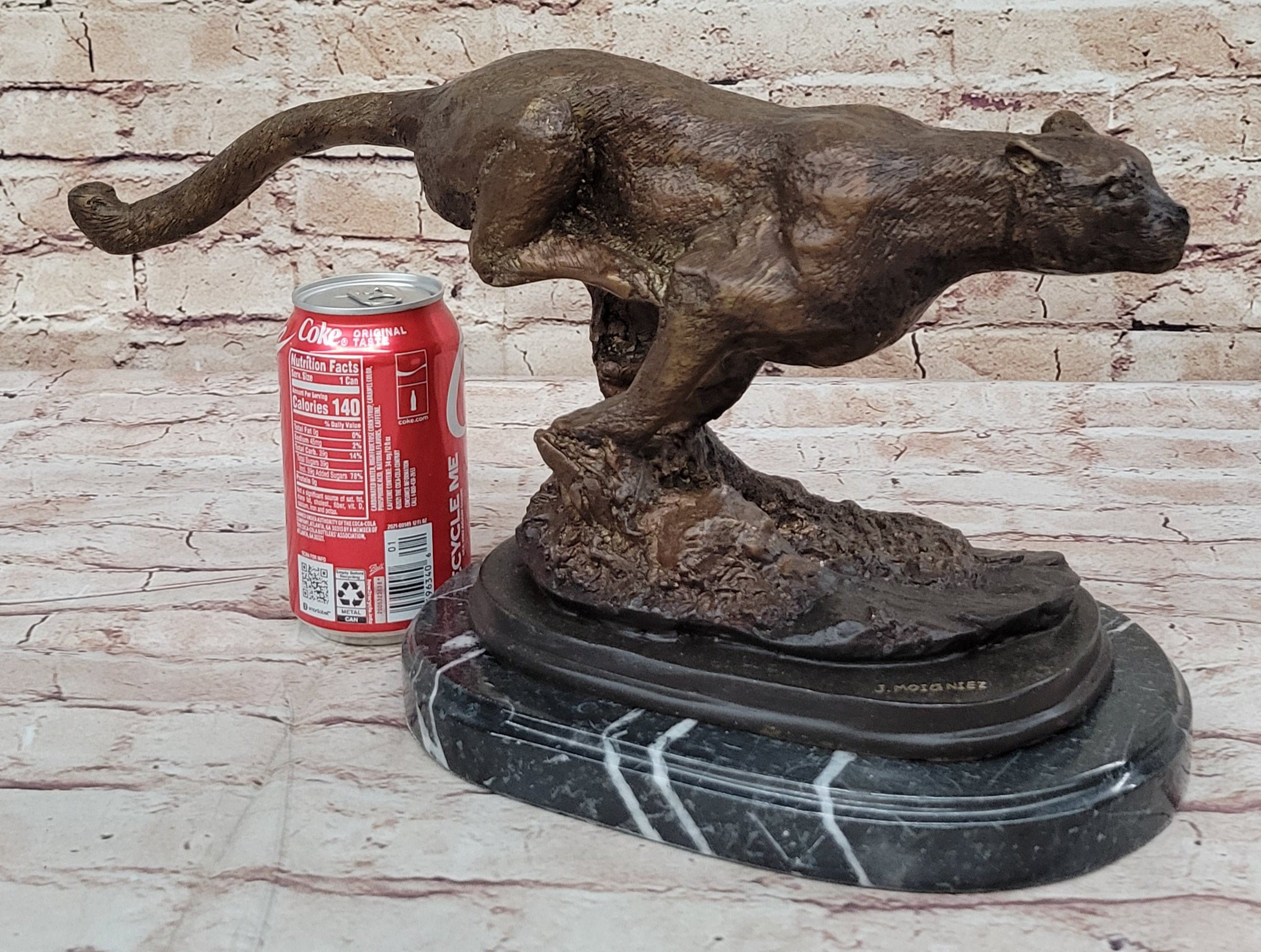 Bungalow Rose Signed Stalking Puma Panther Bronze Sculpture Figure ...