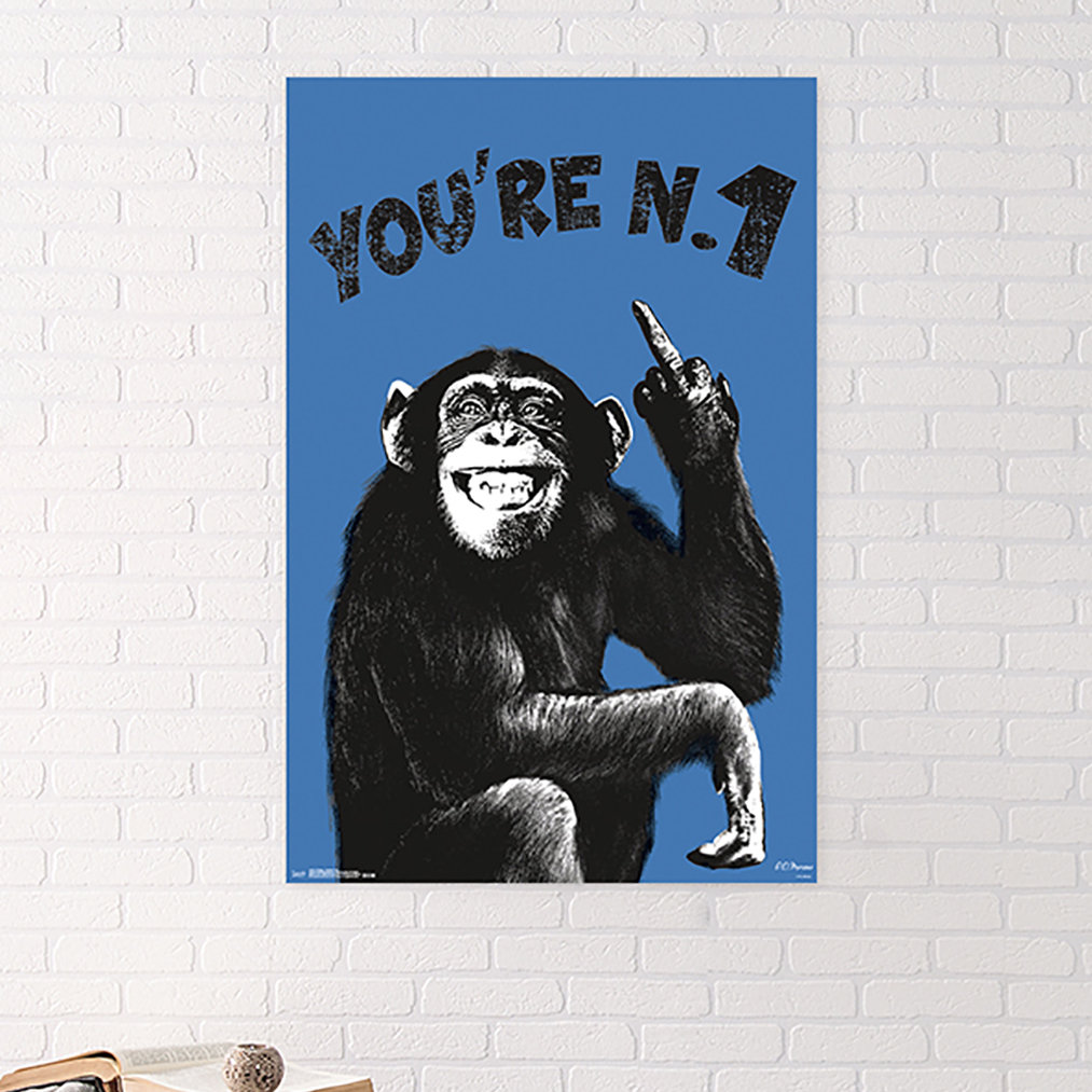 Trends International Chimpy - Number One Paper Print | Wayfair