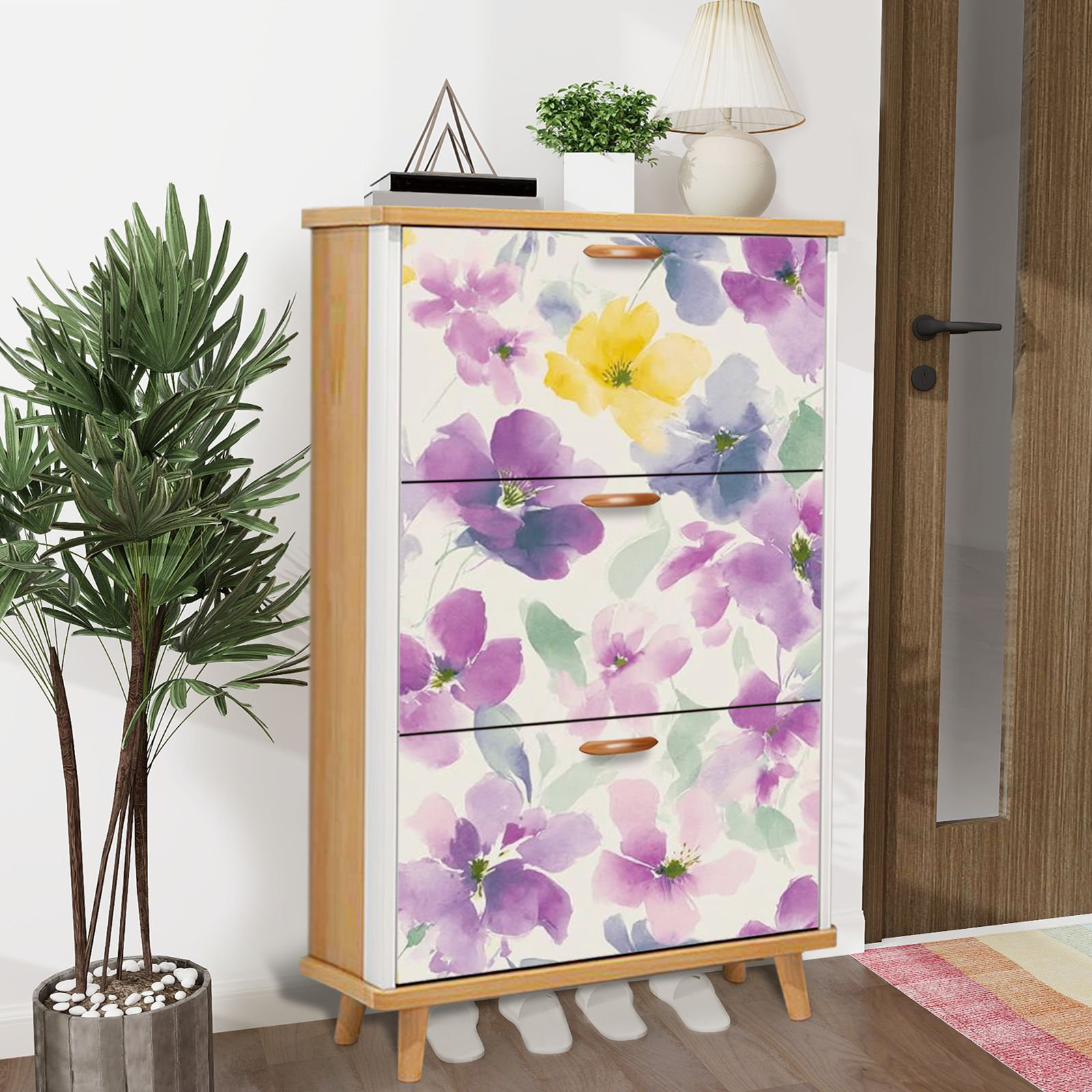 East Urban Home Shoe Storage Cabinet with 3 Flip Drawers for Cute pink ...