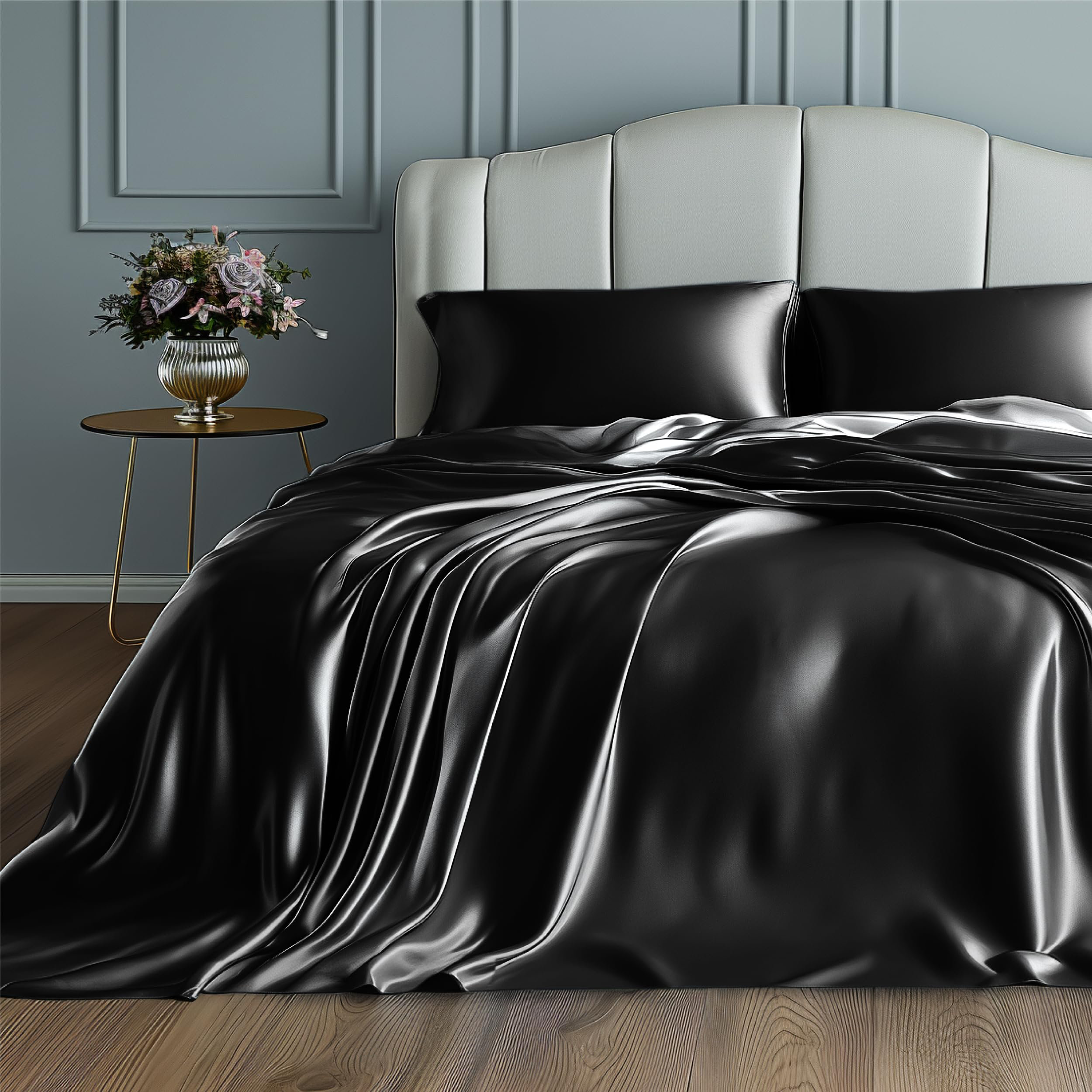Bedsure Satin Sheets Similar to Silk Sheets,GentleSof & Luxury, Non ...