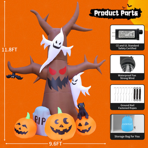 The Holiday Aisle® Halloween Inflatables 11.8 FT Tall Inflatable ...