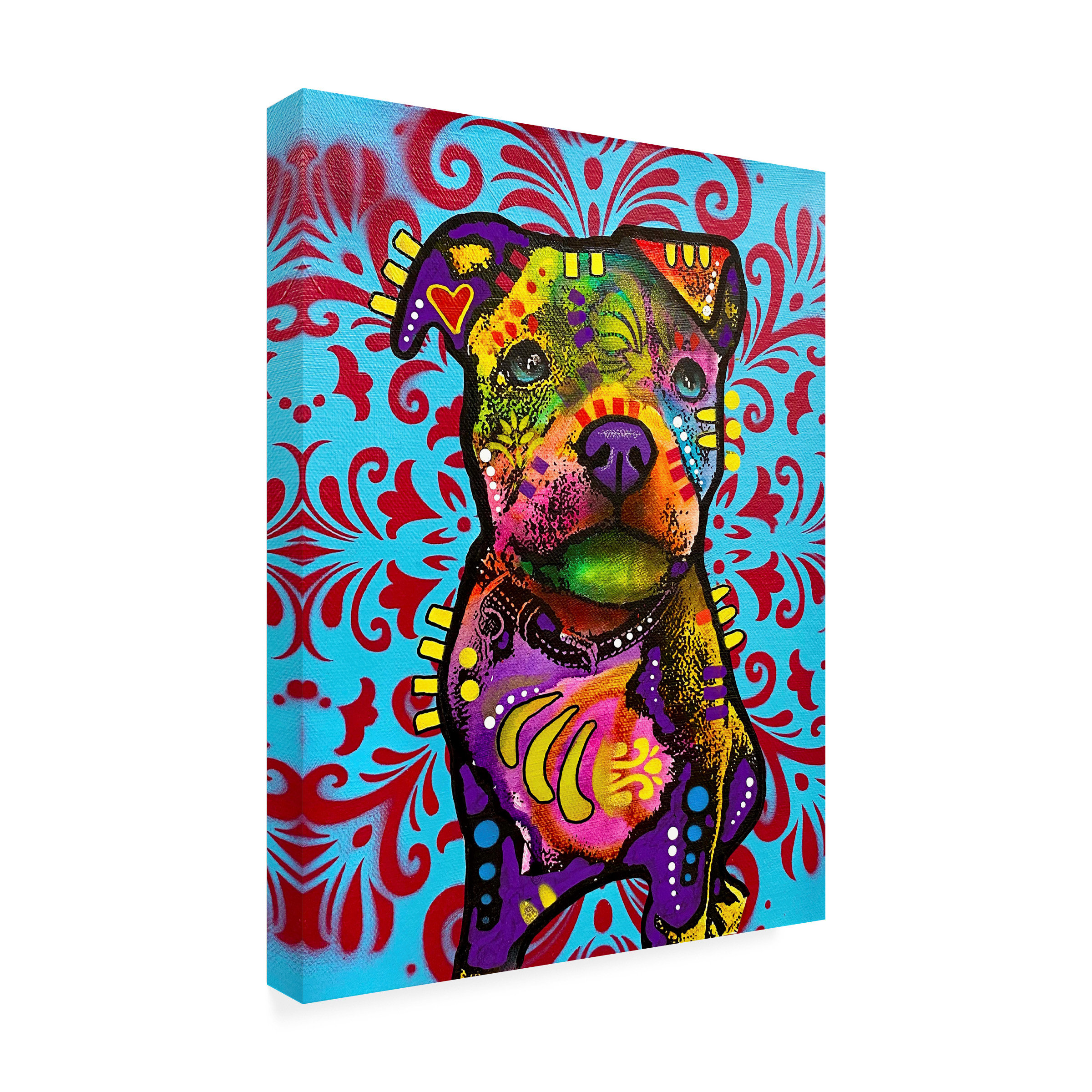 Bungalow Rose Perot Pittie Pup On Canvas Print | Wayfair