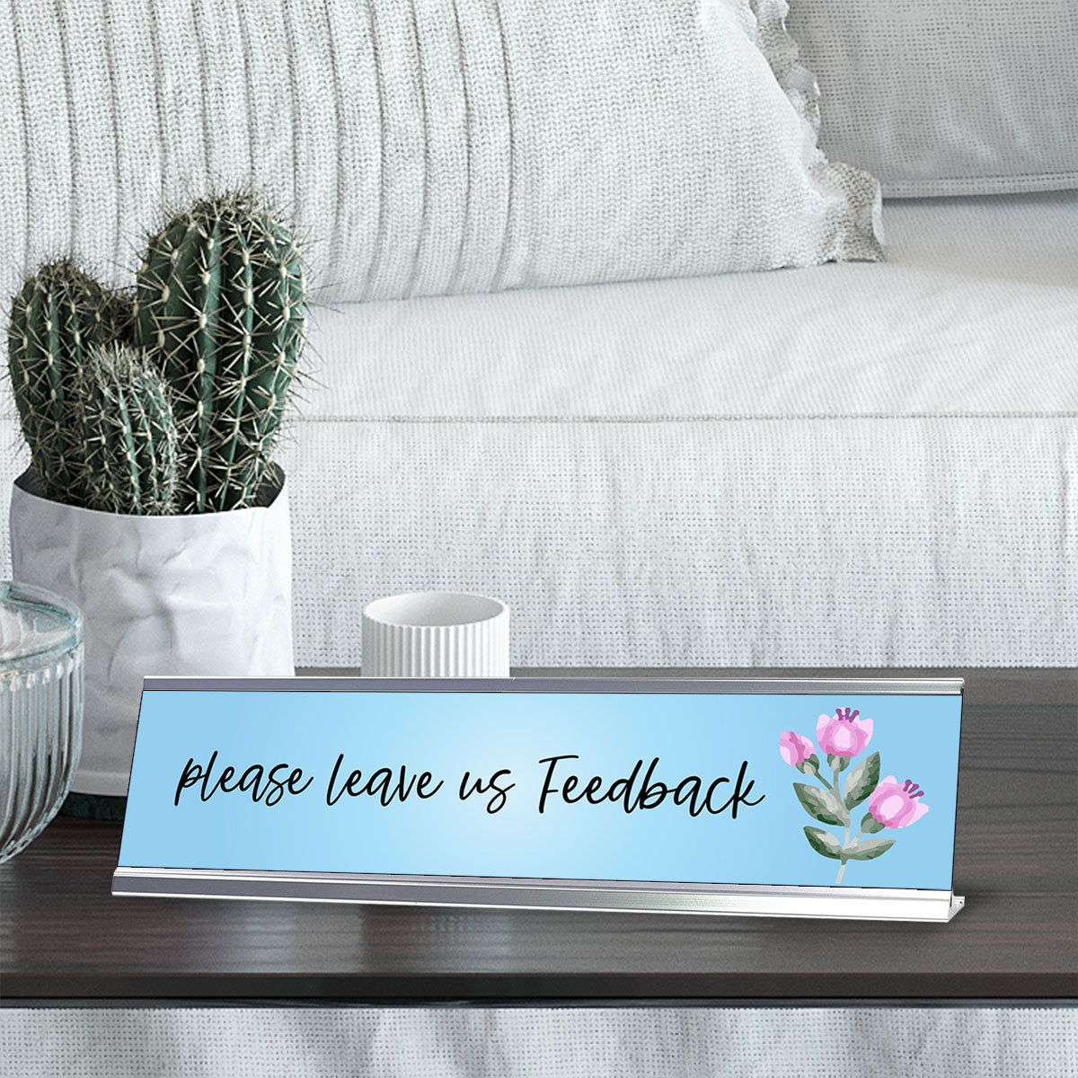Signs ByLITA Please Leave Us Feedback Desk Sign | Wayfair