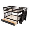 One Allium Way® Stairway Bunk Bed, Drawer, Guard Rail, Tone, Storage ...