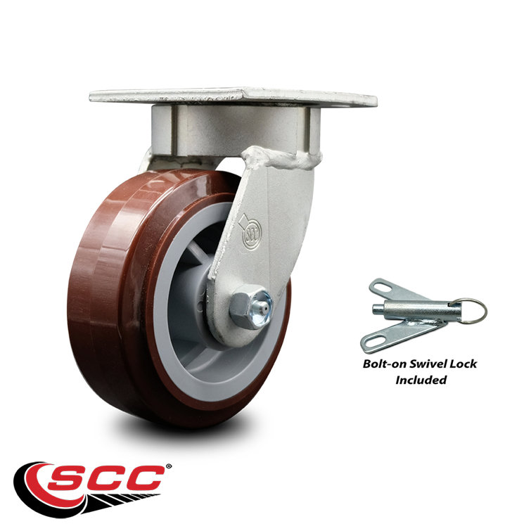 Service Caster 5 Inch Kingpinless Poly on Polyolefin Wheel Swivel ...