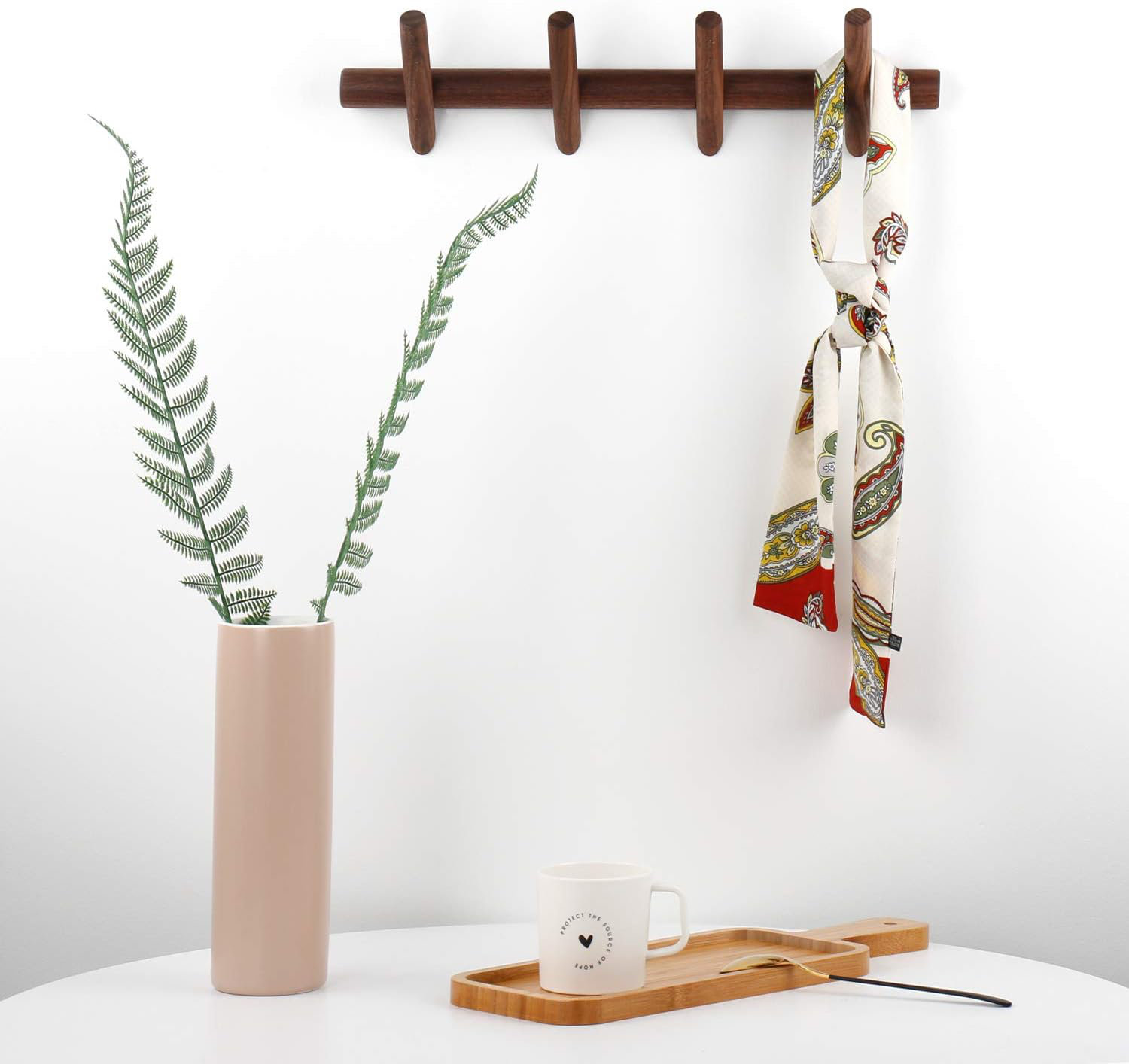 Latitude Run® Porte-chapeaux mural en bois avec crochets en bois et ...