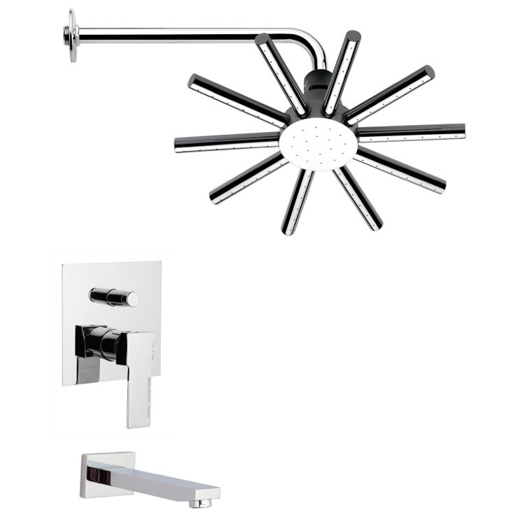 Remer by Nameek's Peleo Diverter Tub and Shower Faucet with Valve | Wayfair
