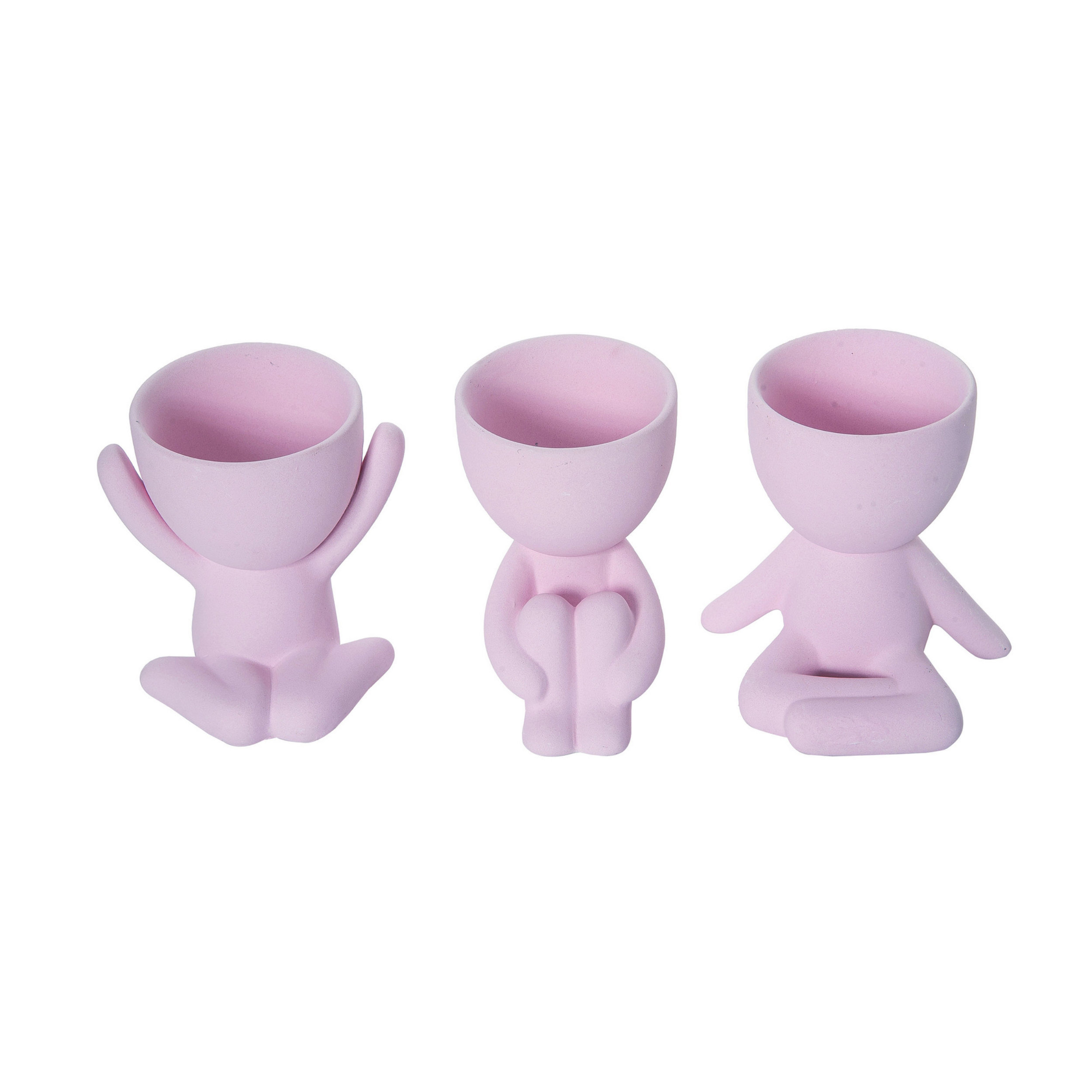 Wrought Studio™ Stoneware Pot Figurine Planter Set of 3 Spring Home ...