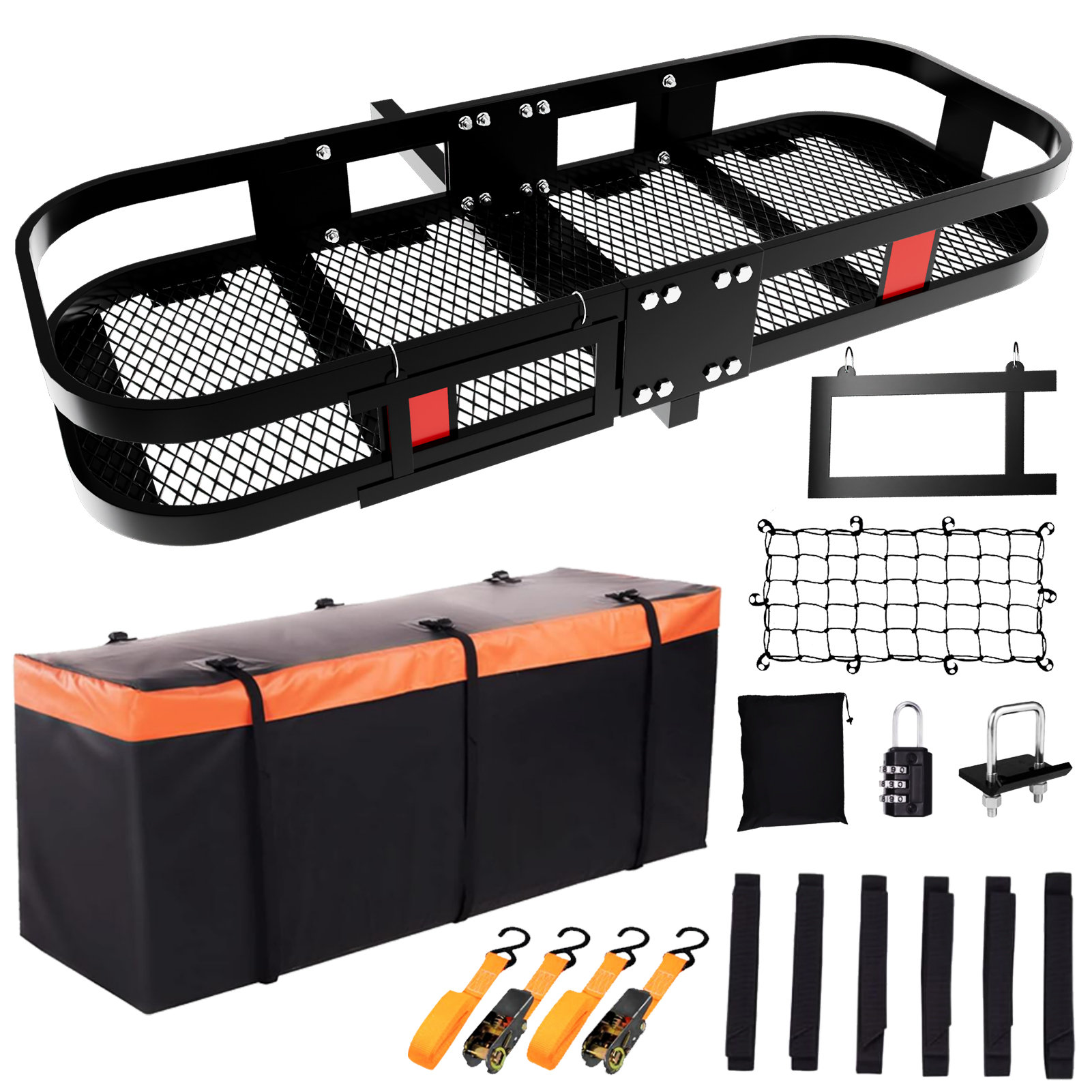 YZBAO Trailer Hitch Cargo Carrier 500 Lbs, Heavy Duty Hitch Basket, 60 ...