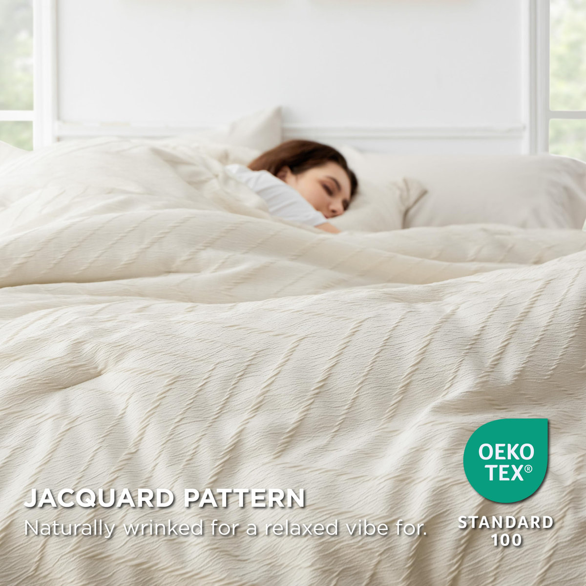 Bedsure Folding Crease Jacquard Comforter Set | Wayfair