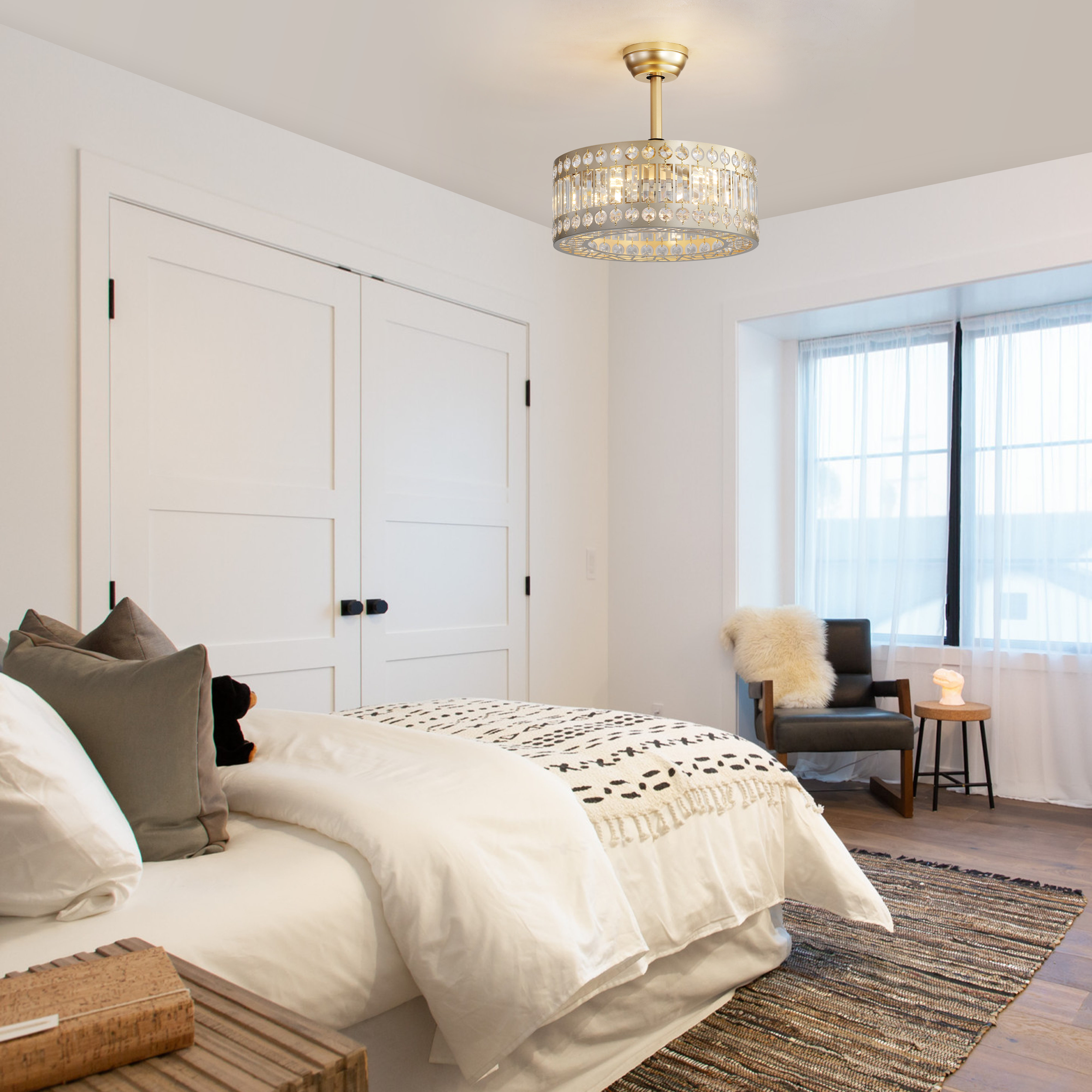 House of Hampton® Modern 18-inch Ceiling Fans Can Be Controlled ...