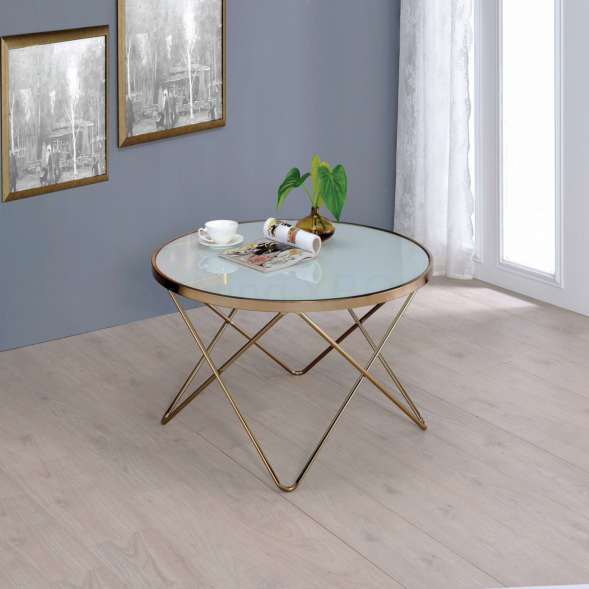 George Oliver Frosted Glass Top Coffee Table | Wayfair