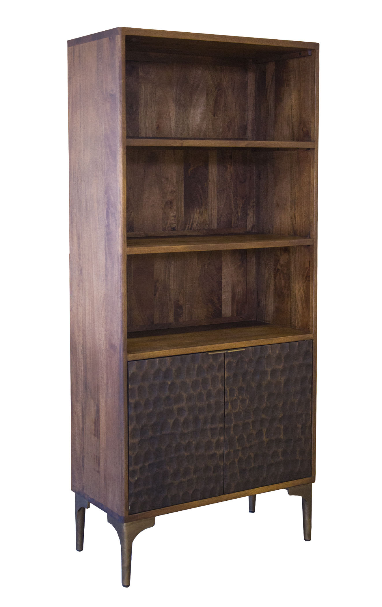 Home Trends & Design Vallarta Tall Two Tone Mango Wood Bookshelf ...