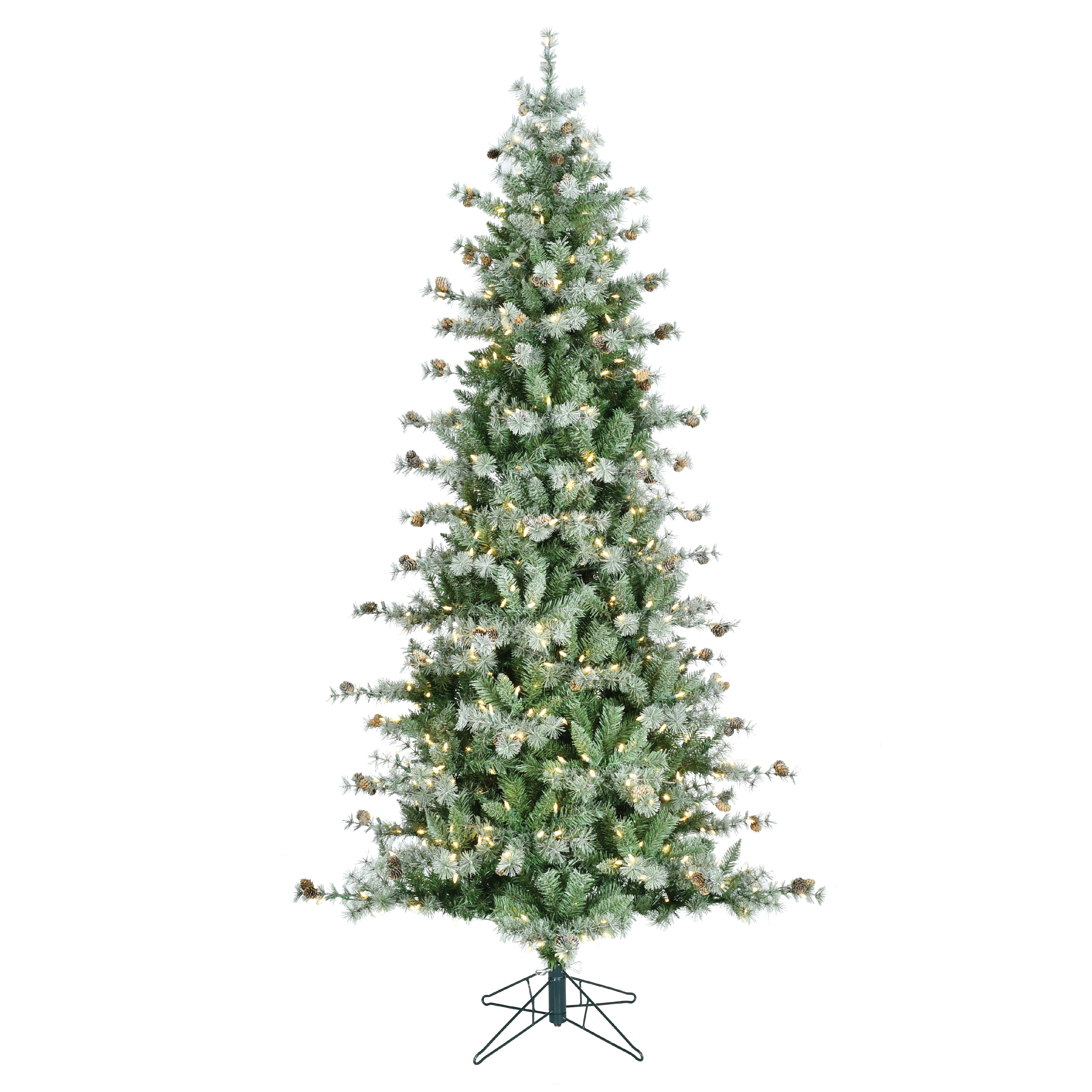 Fraser Hill Farm Buffalo Fir Slim Artificial Christmas Tree with Warm ...