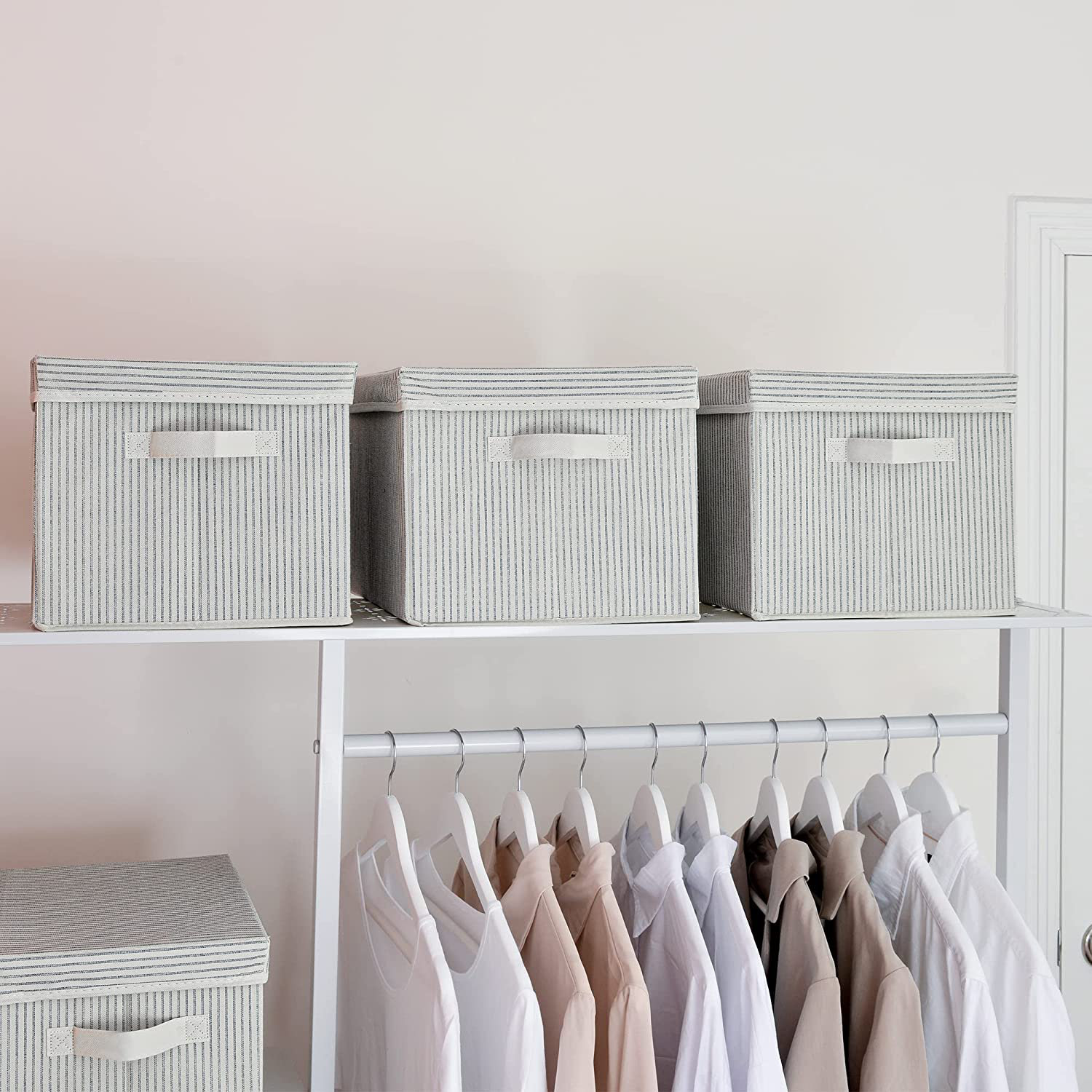 Ebern Designs Large Foldable Fabric Box With Lid, Storage Box With ...