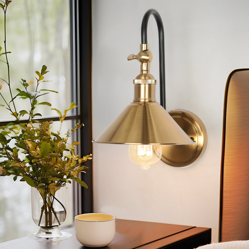 Everly Quinn Tevye 1-Light Dimmable Medium Modern Armed Wall Sconce ...