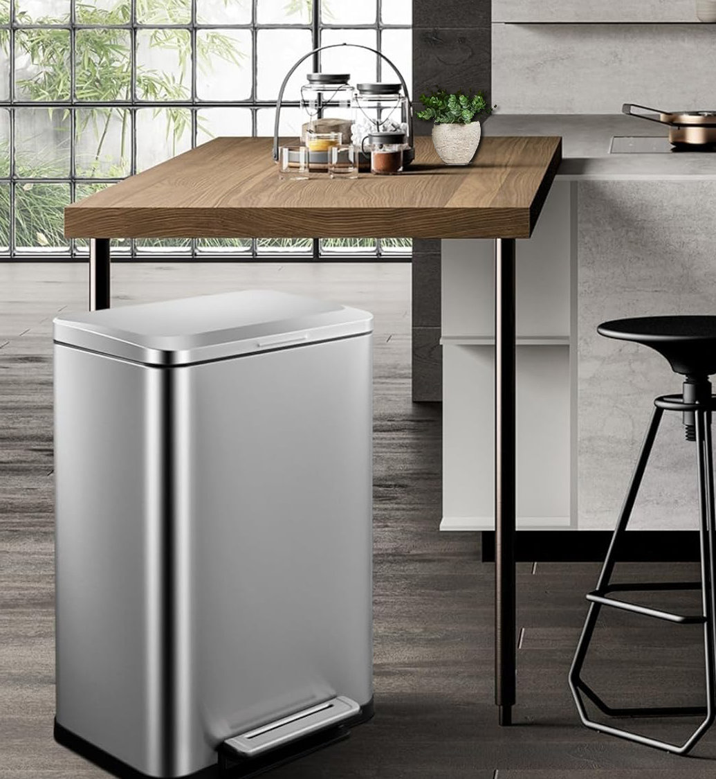 Yesurprise 50 Liter Rectangular Kitchen Trash Can 13 Gallon | Wayfair