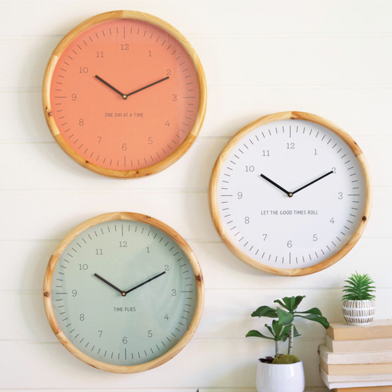 Millwood Pines Aslaug Solid Wood Wall Clock | Wayfair
