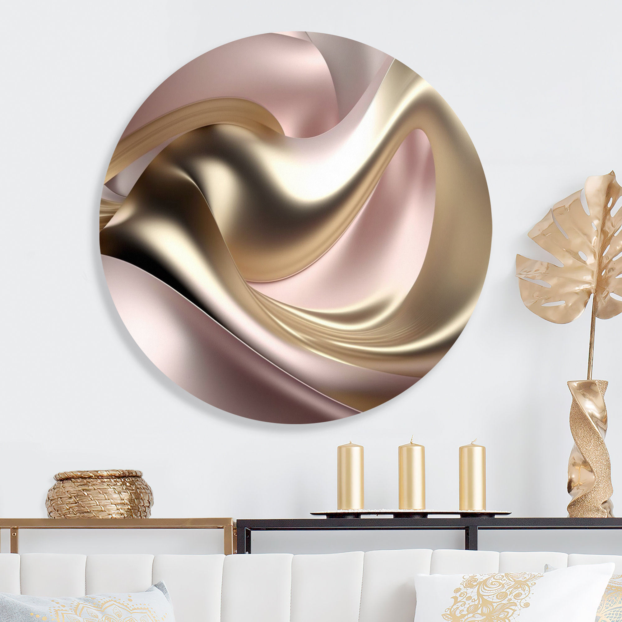 Mercer41 Luscious Liquid Gold In Subdued Pink And Taupe IX - Abstract ...