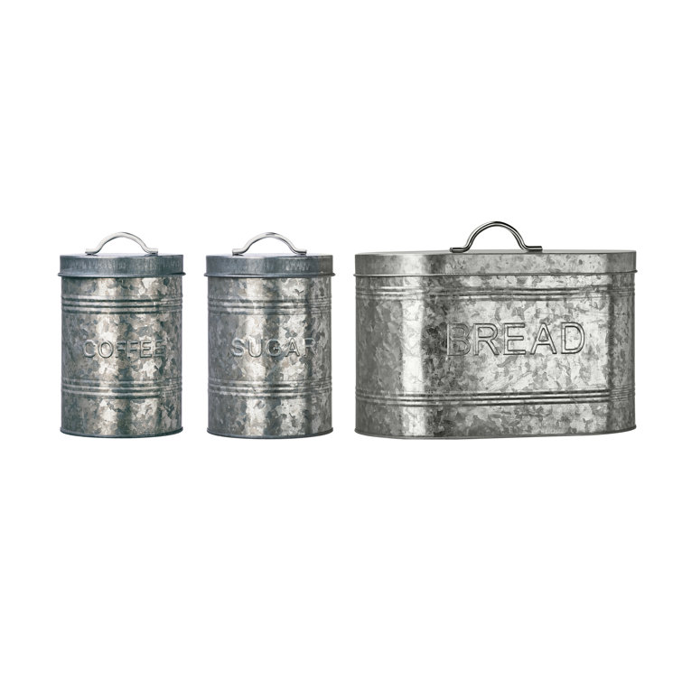 Global Amici Amici Home Rustic Kitchen Metal Canisters, Assorted Set Of ...