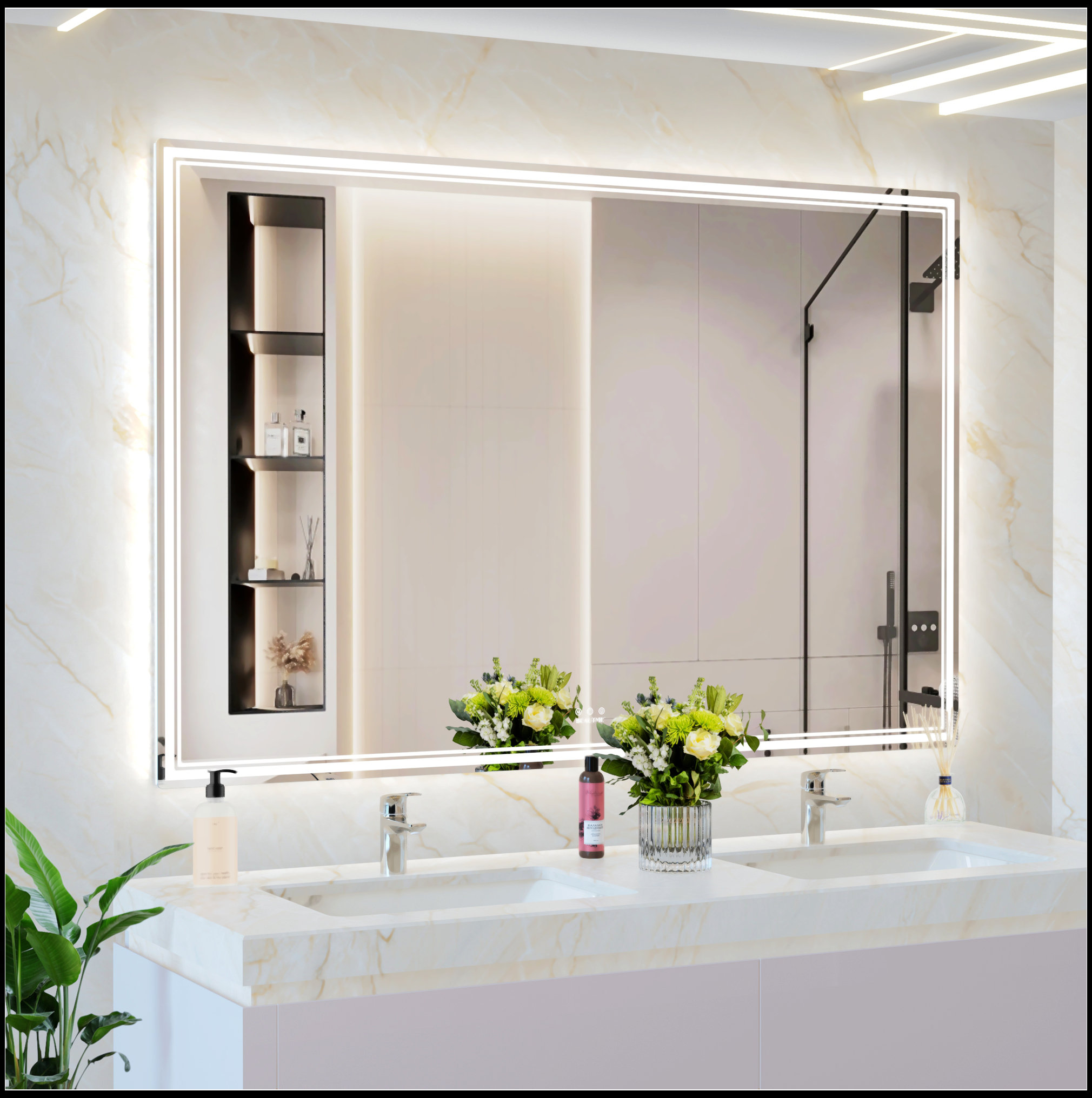 Ivy Bronx 60X40 Inch Oversized LED Bathroom Mirror | Wayfair