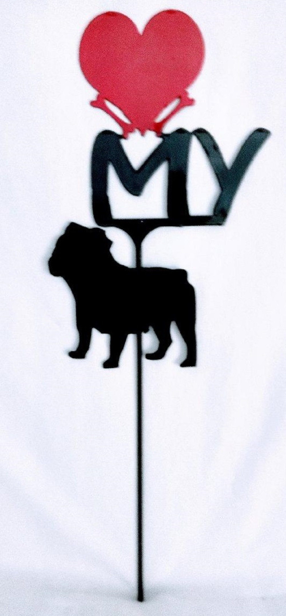 Red Barrel Studio® English Bulldog Love My Heart Forage Garden Sign ...