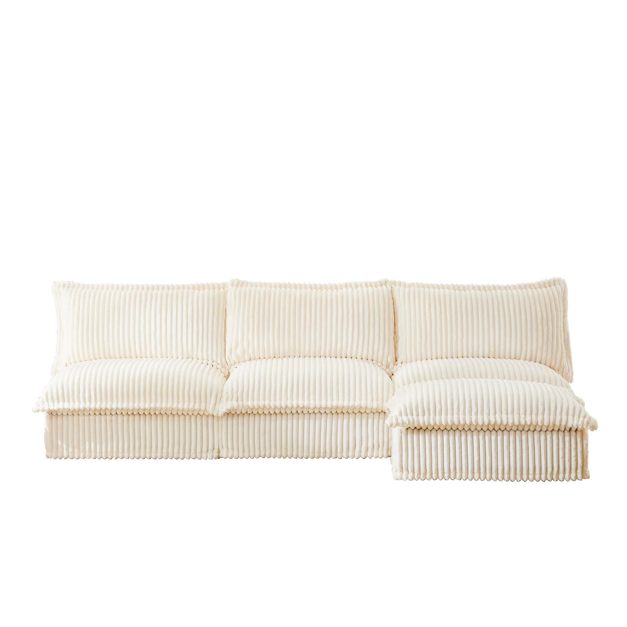 Latitude Run® Slipcovered 3 Seater Armless Modern Upholstered Modular ...