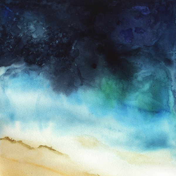 Orren Ellis " Abstract Watercolor Gradient Sea " Painting Print | Wayfair