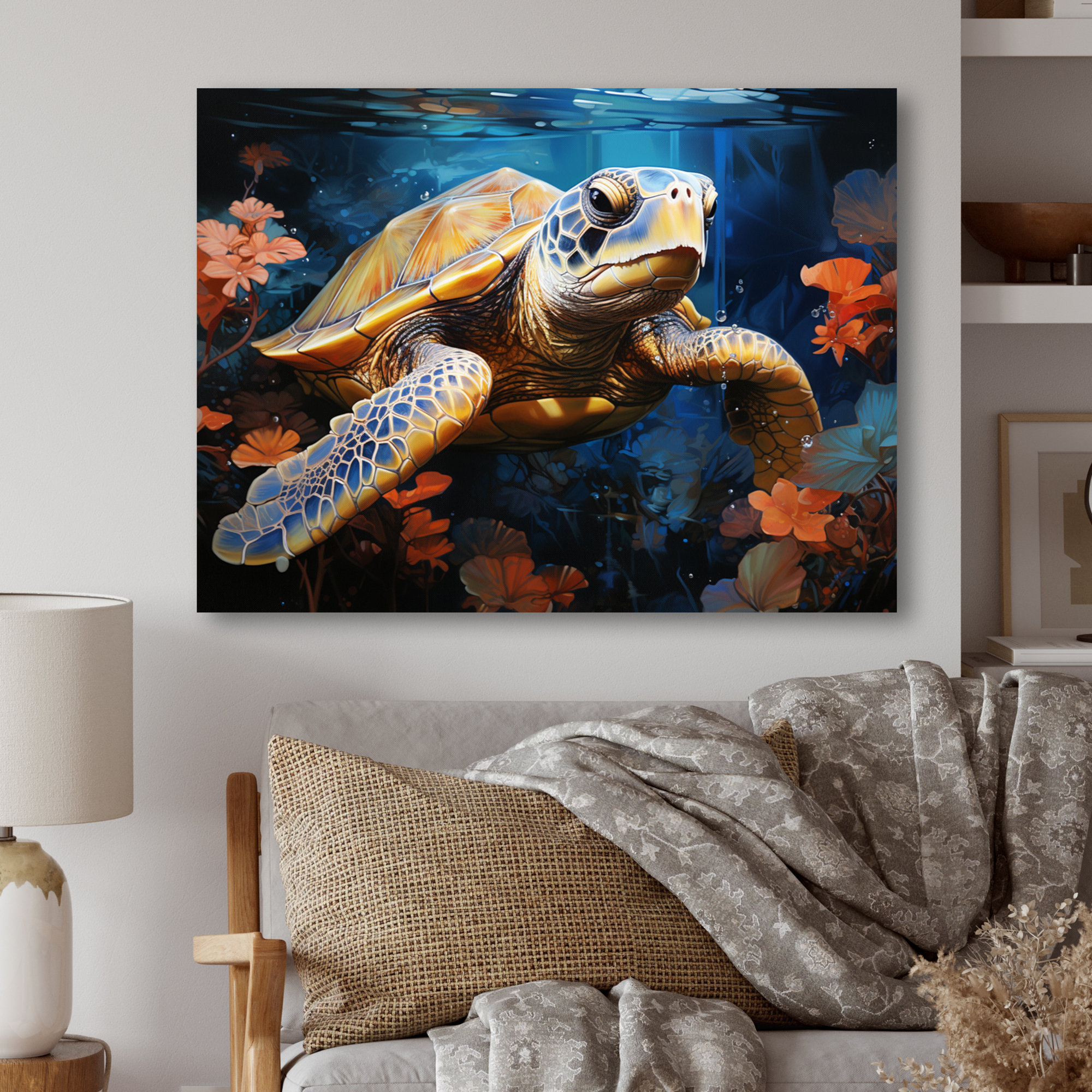 Bayou Breeze Turtle Serene With Coral in Ocean II - Animals Metal Wall ...