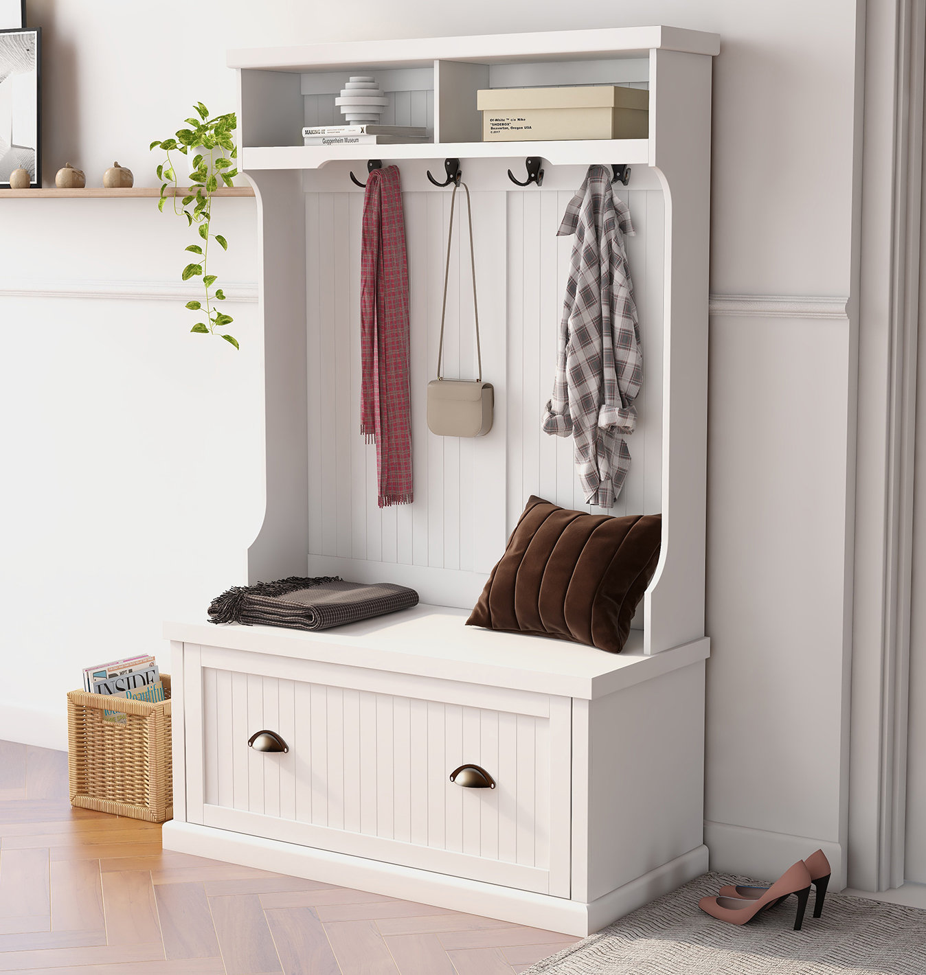 Rosalind Wheeler,Living Room Hall Trees Has 4 Shoe Storage Cabinets ...