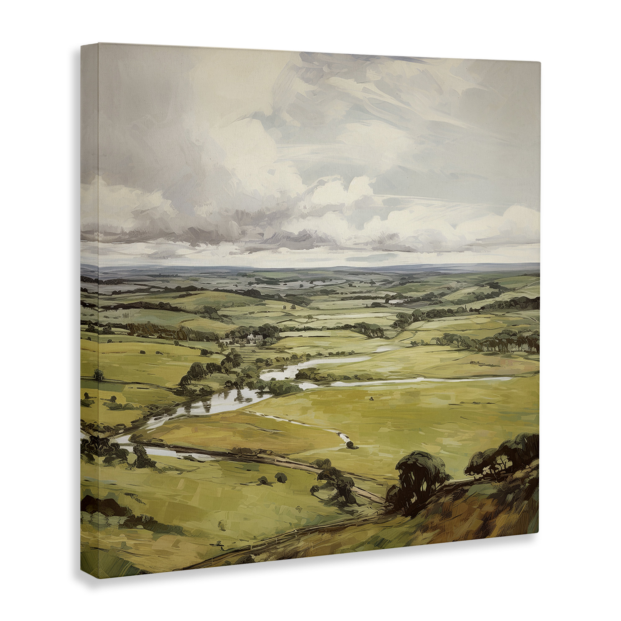 Union Rustic Rural Tributaries Overlook Canvas Wall Art by Raymond ...