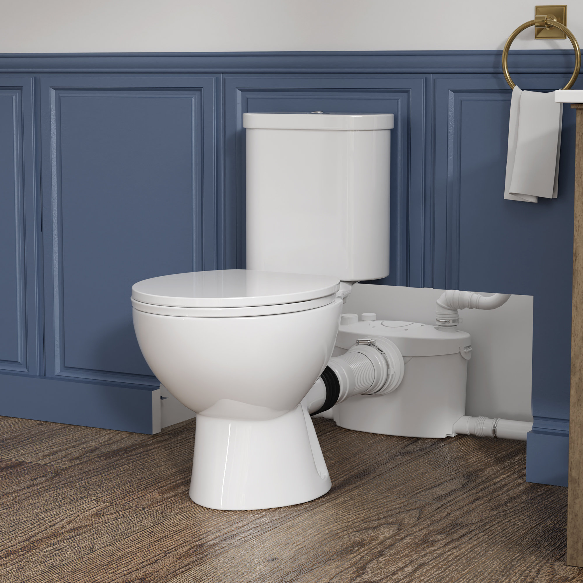 SUPERFLO Upflush Toilet System with Powerful 600W Macerator Pump ...