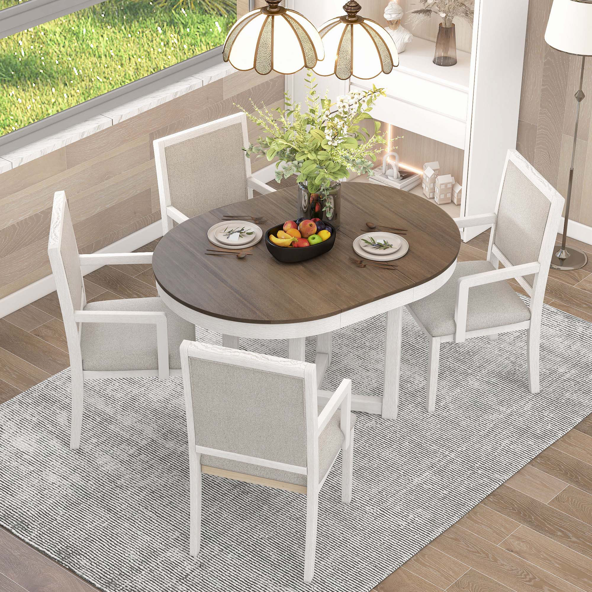 Gracie Oaks Wakeem 57.72'' L x 42.02'' W Dining Set & Reviews - Wayfair ...