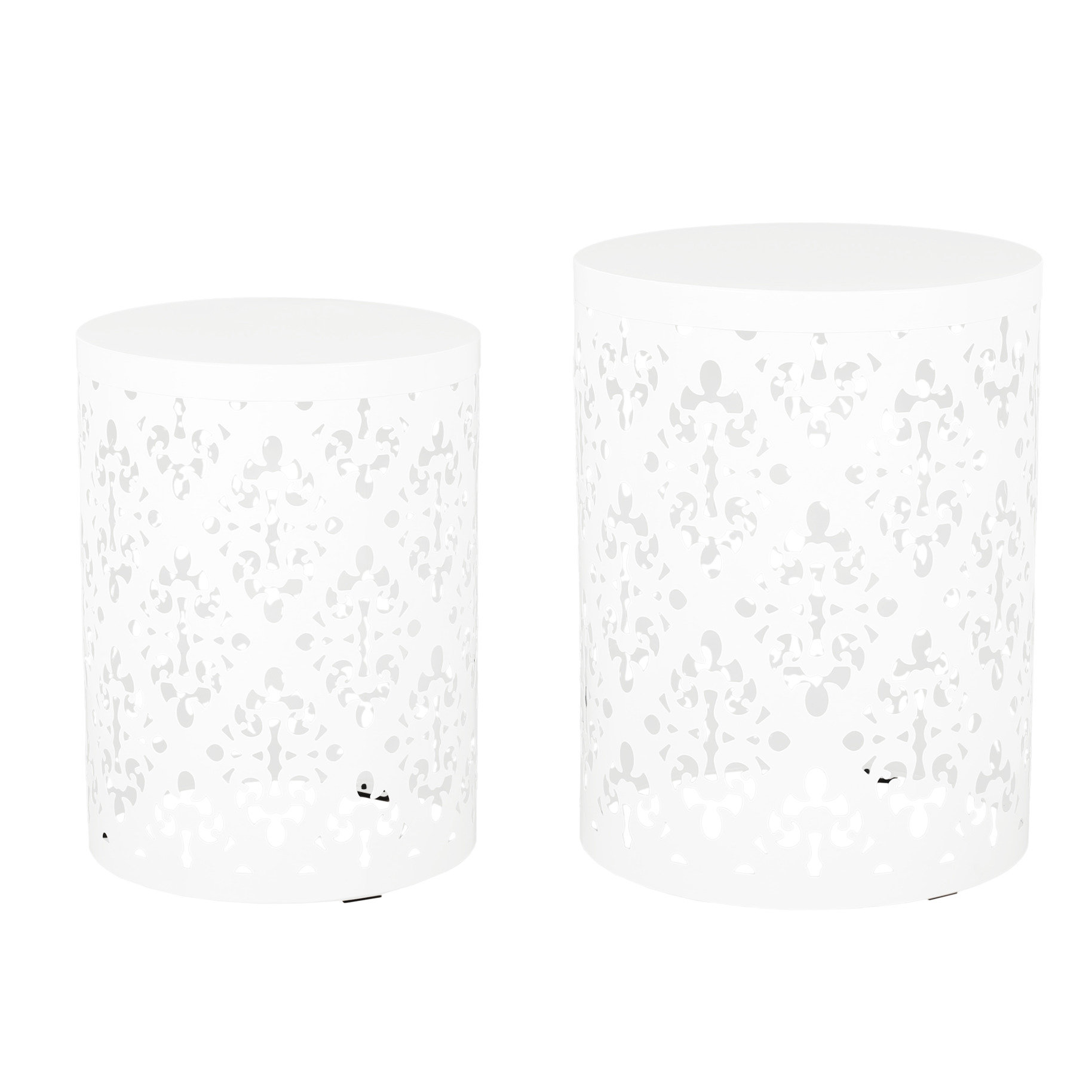 Latitude Run® Metal S/2 End Tables, Modern Elegance With Iron Cut ...