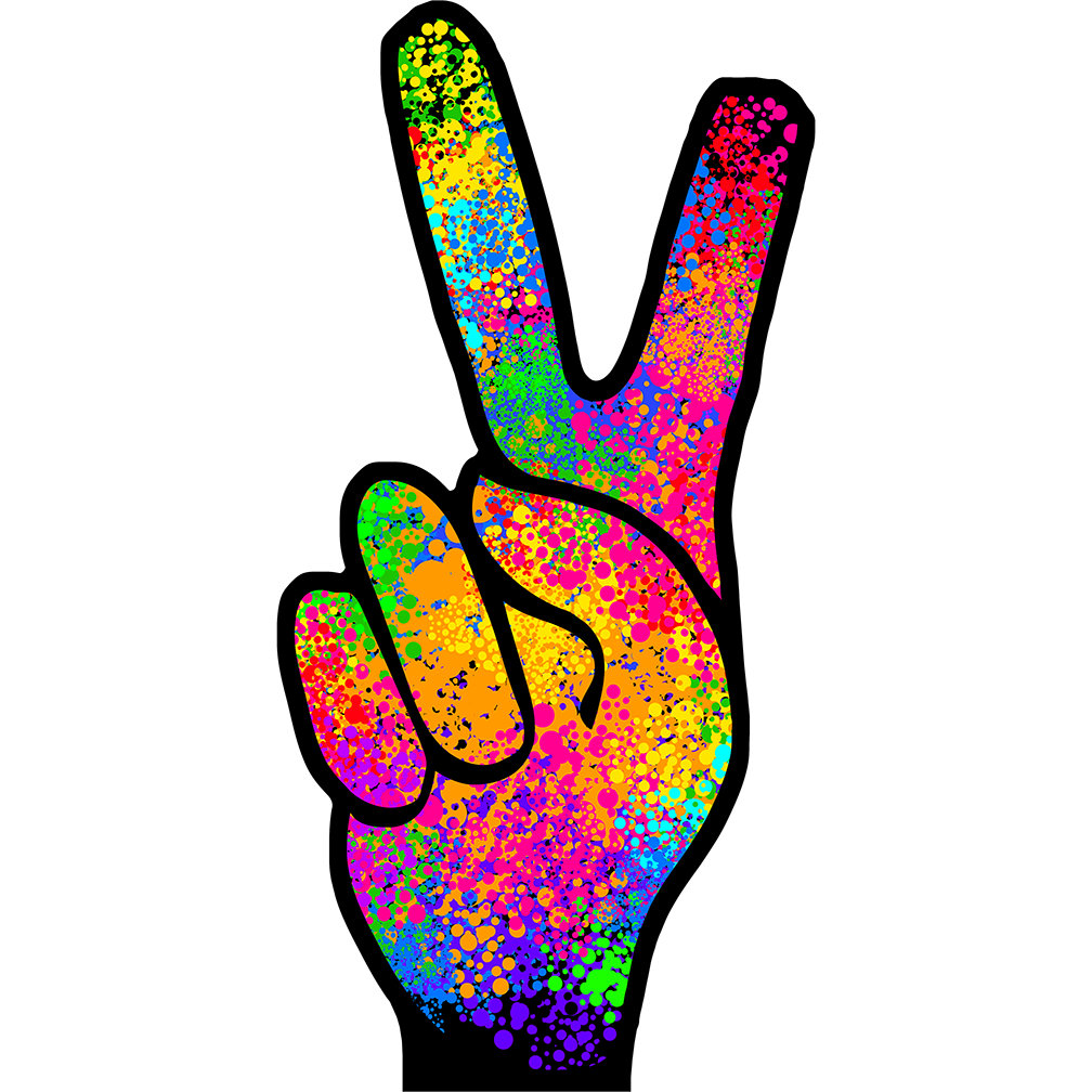 Wet Paint Printing 70s Peace Fingers Cardboard Cutout Standee Standup ...
