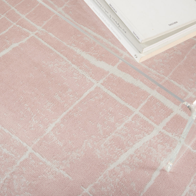 Wrought Studio Cohassey Pink/White Area Rug & Reviews | Wayfair