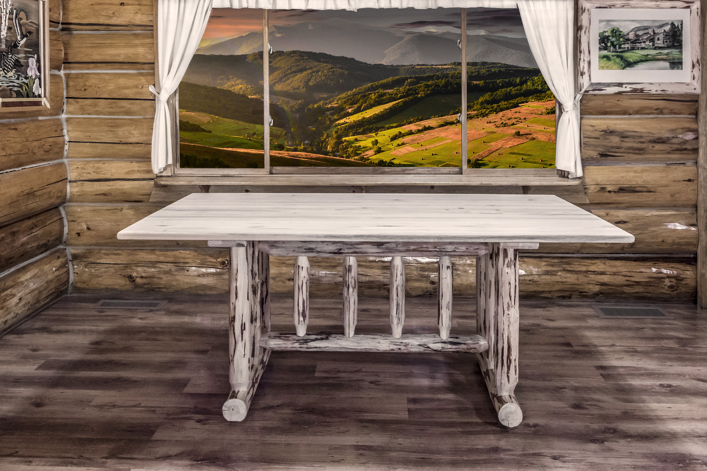 Loon Peak® Montana Collection 40" Lodge Pole Pine Dining Table | Wayfair