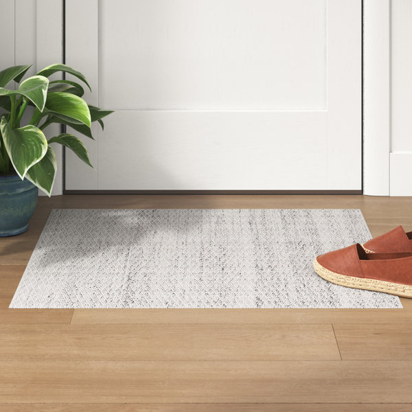 Sand & Stable Tapis géométrique ivoire / noir tissé à plat à la main ...