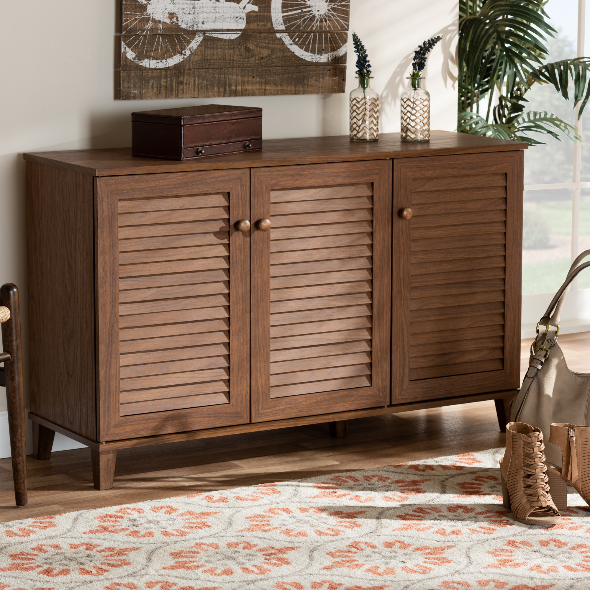 Winston Porter Modern and Contemporary 16 Pair Shoe Storage Cabinet ...