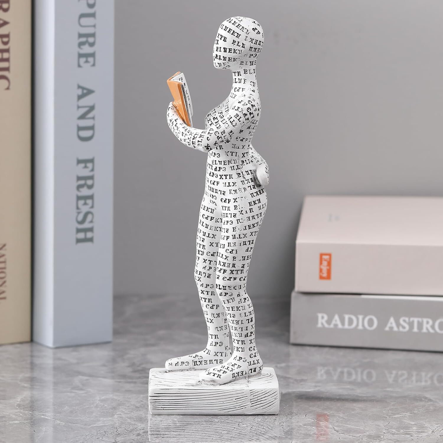 Trinx Home Decor Pulp Reading Women Thinker Statue Aesthetic Sculpture ...