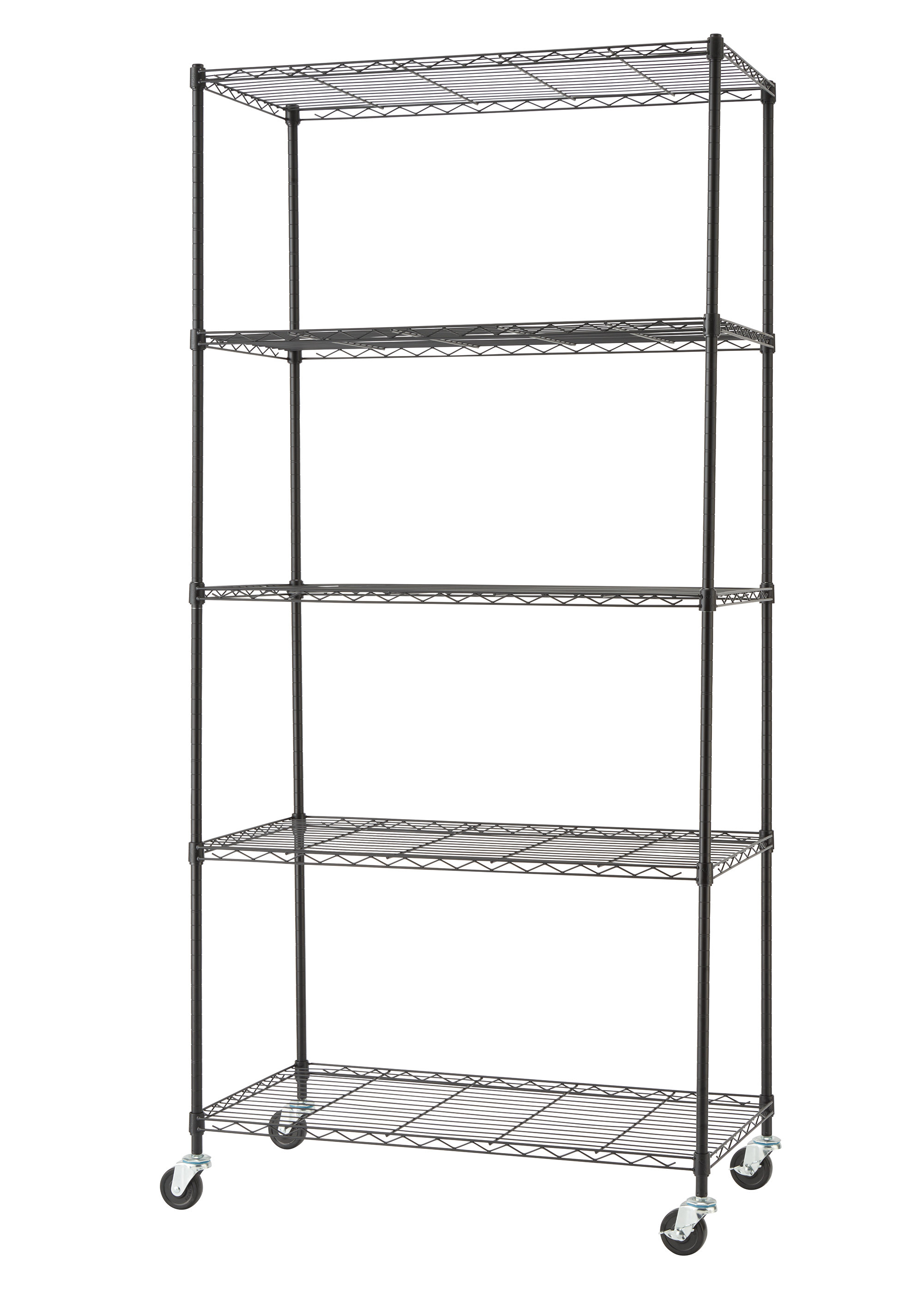 TRINITY EcoStorage 5-Tier NSF Steel Wire Shelving Unit w/ Wheels (36 in ...